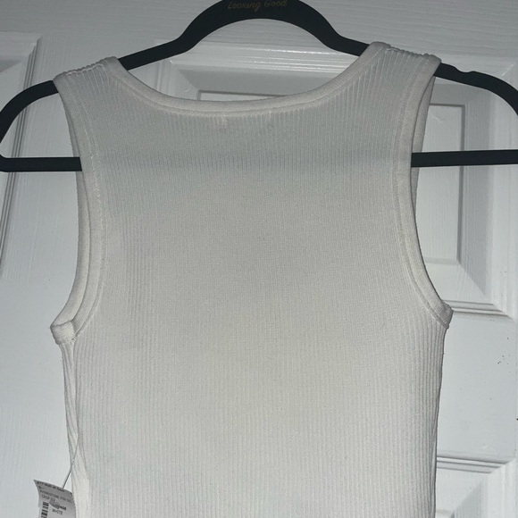 Tops | White Safety Pin Tank | Poshmark